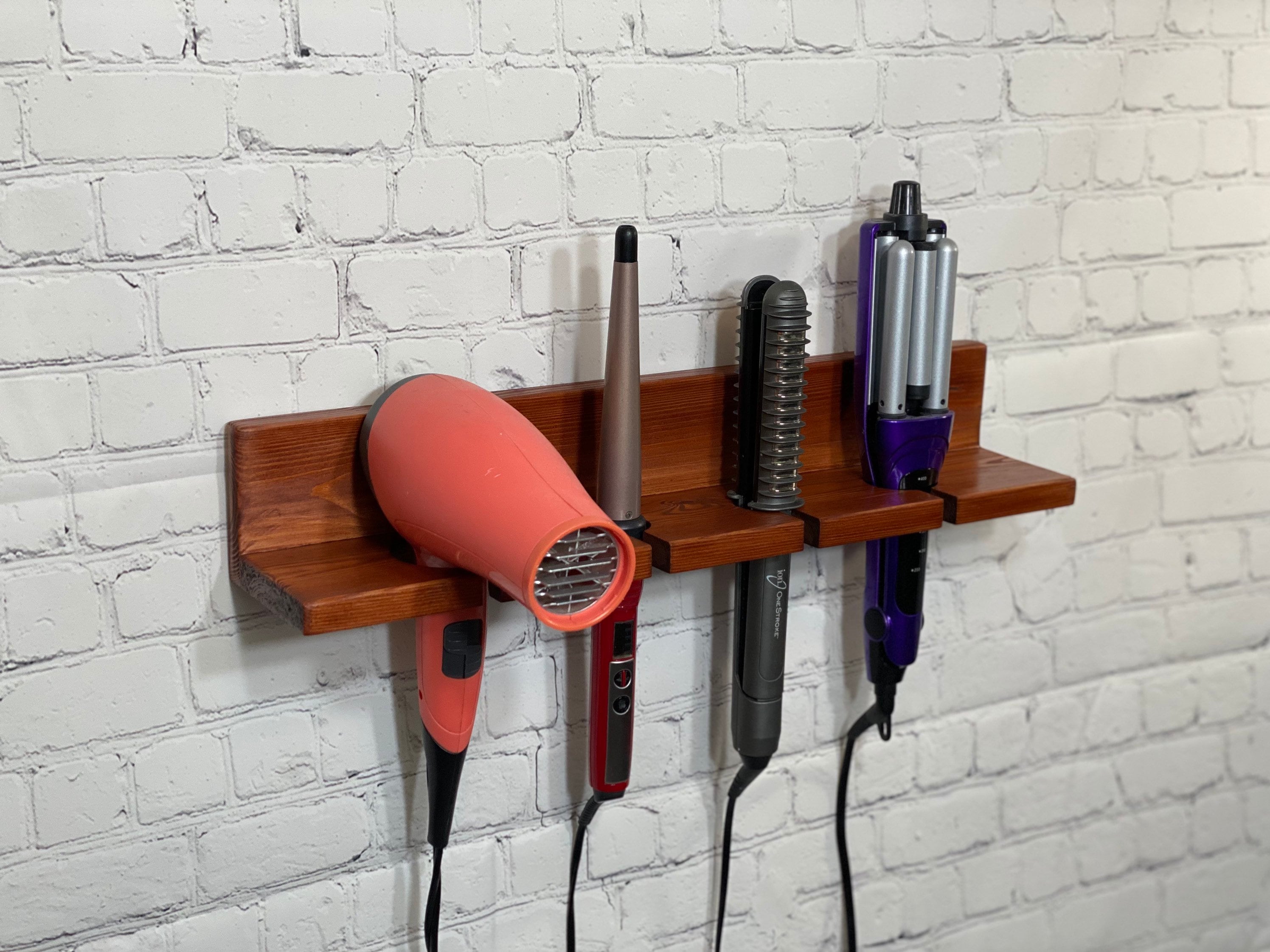 4 Slot Bathroom Hair Organizer Shelf for Hair Styling Tools - Etsy UK