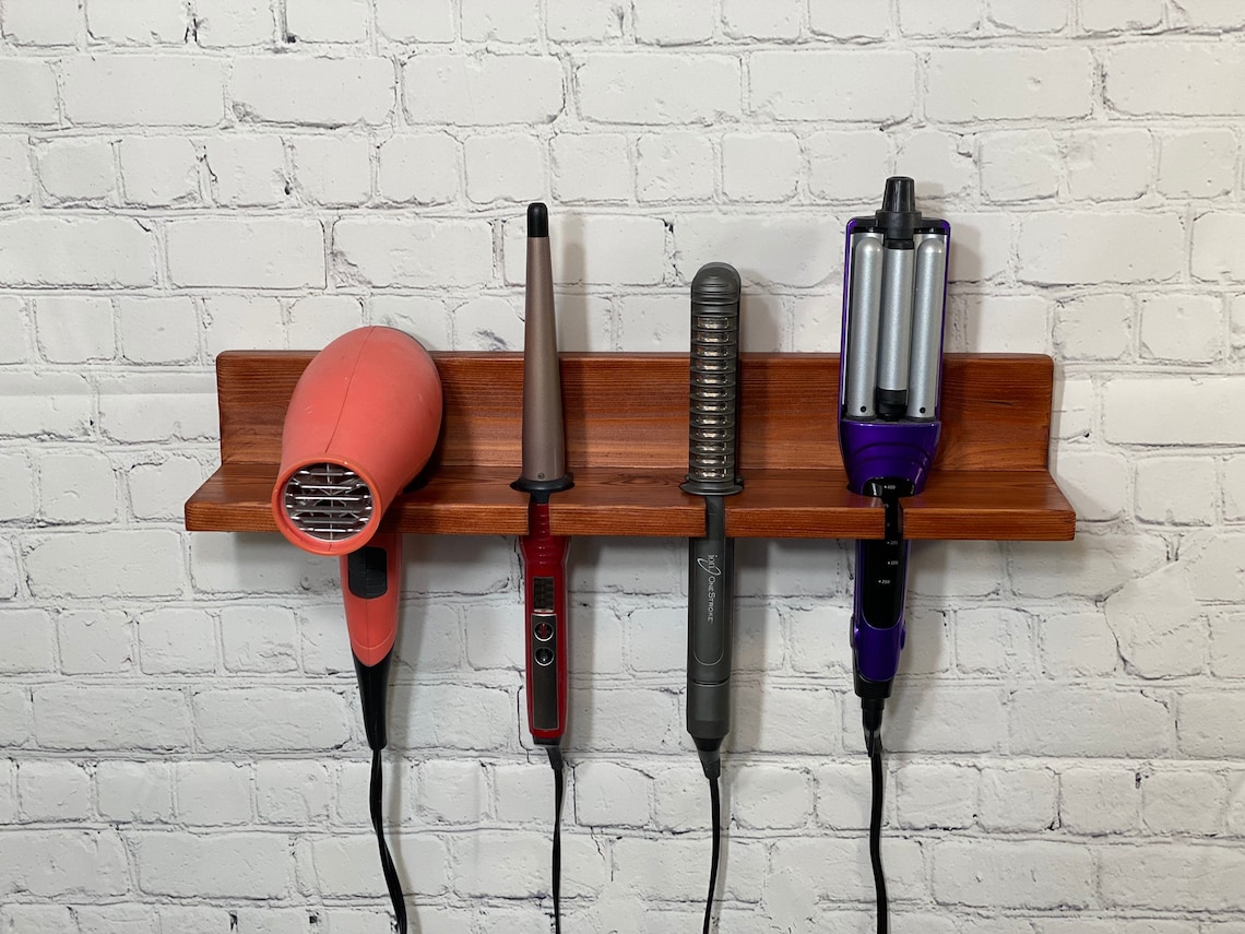 4 Slot Bathroom Hair Organizer Shelf for Hair Styling Tools - Etsy