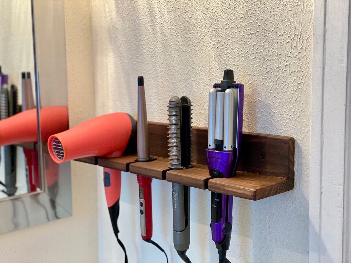 4 Slot Bathroom Hair Organizer Shelf for Hair Styling Tools | Etsy