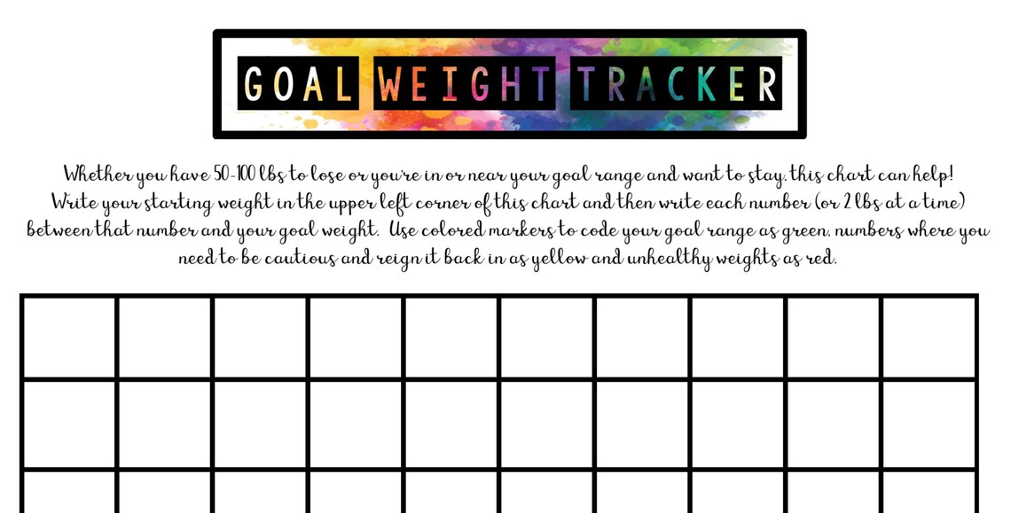 Goal Weight Tracker - Etsy