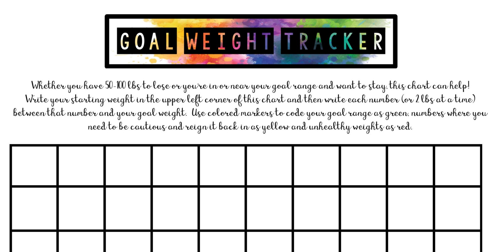 Goal Weight Tracker - Etsy