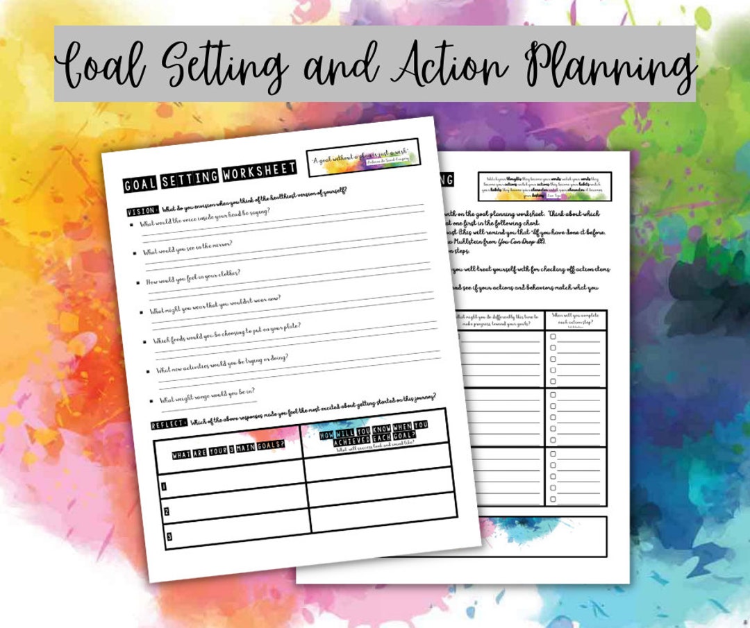 Goal Setting and Action Planning Worksheet for a Healthy Life - Etsy