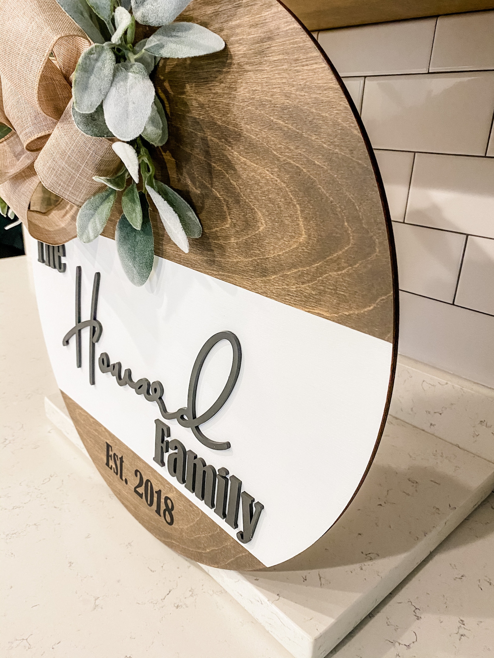 Front Door Name Sign | Wood Wreath for Door | Last Name Sign ...