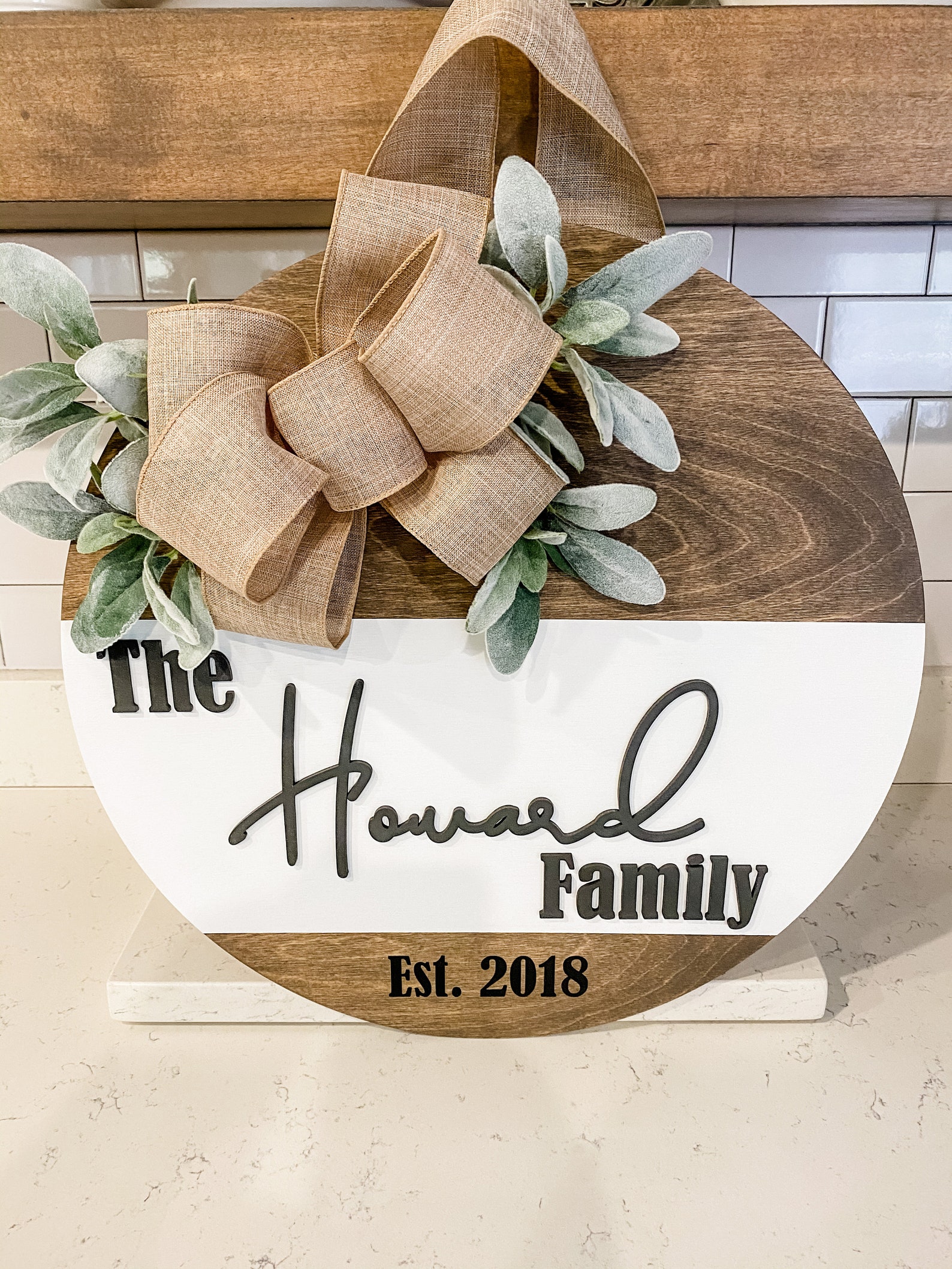 Front Door Name Sign | Wood Wreath for Door | Last Name Sign ...