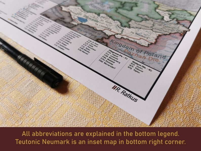 Detailed History Map of Teutonic Order 1422 - Etsy UK