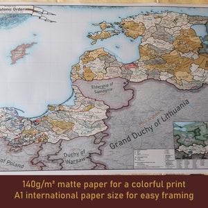 Detailed History Map of Teutonic Order 1422 - Etsy