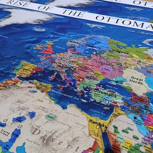 World History Map 1444 - Etsy