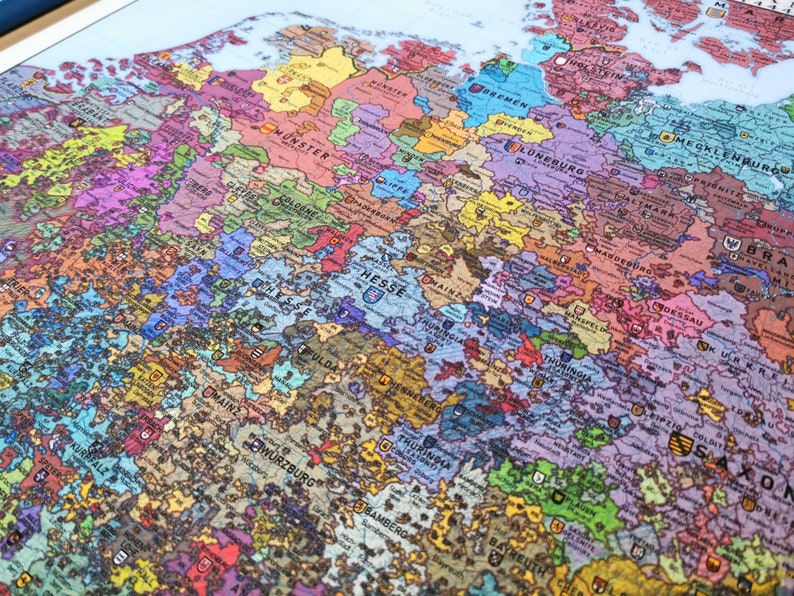 Germany History Map Holy Roman Empire 1444 - Etsy