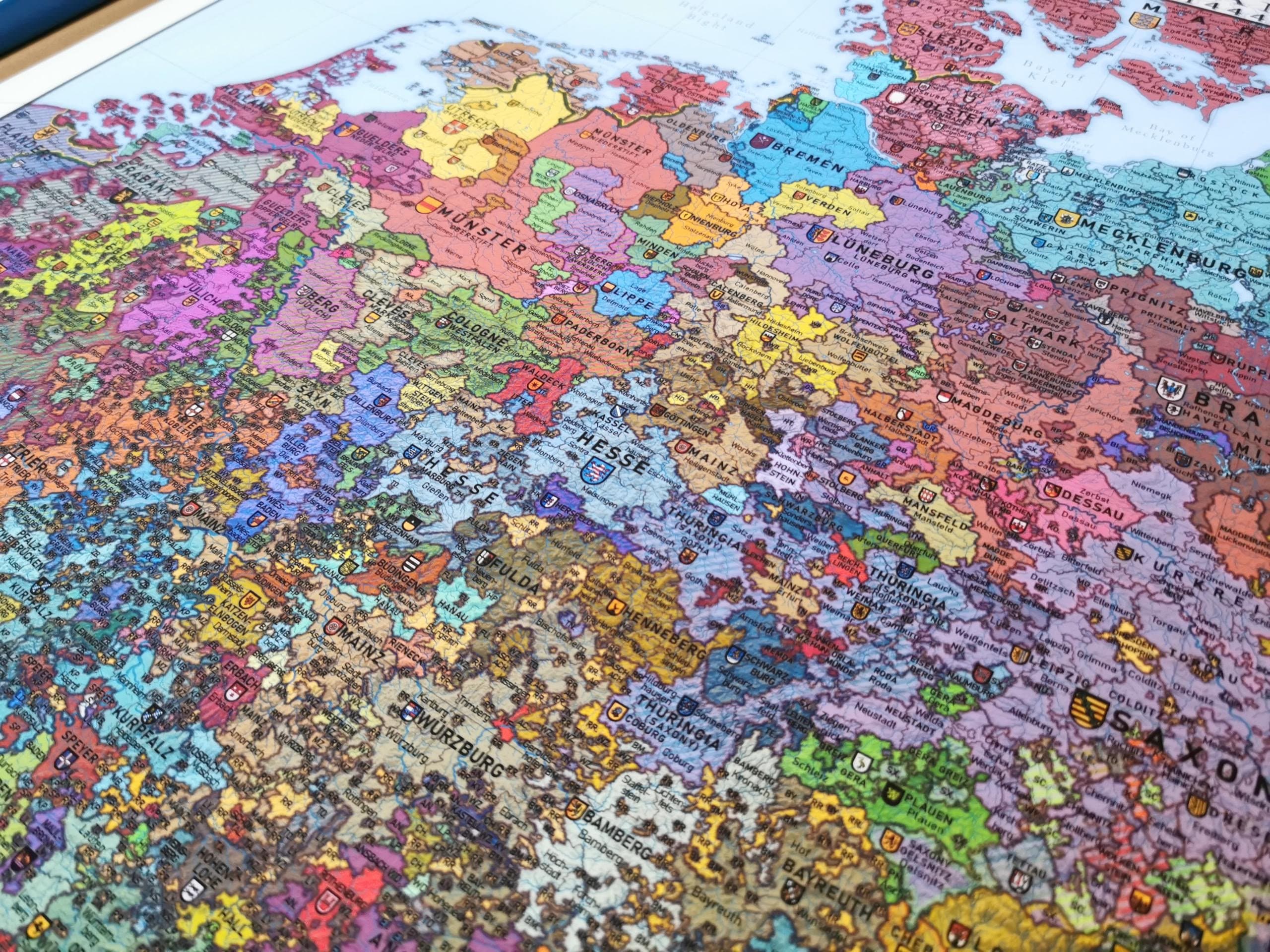 Germany History Map Holy Roman Empire 1444 - Etsy