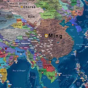 World History Map 1444 - Etsy