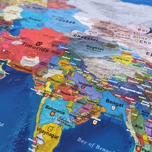 World History Map 1444 - Etsy