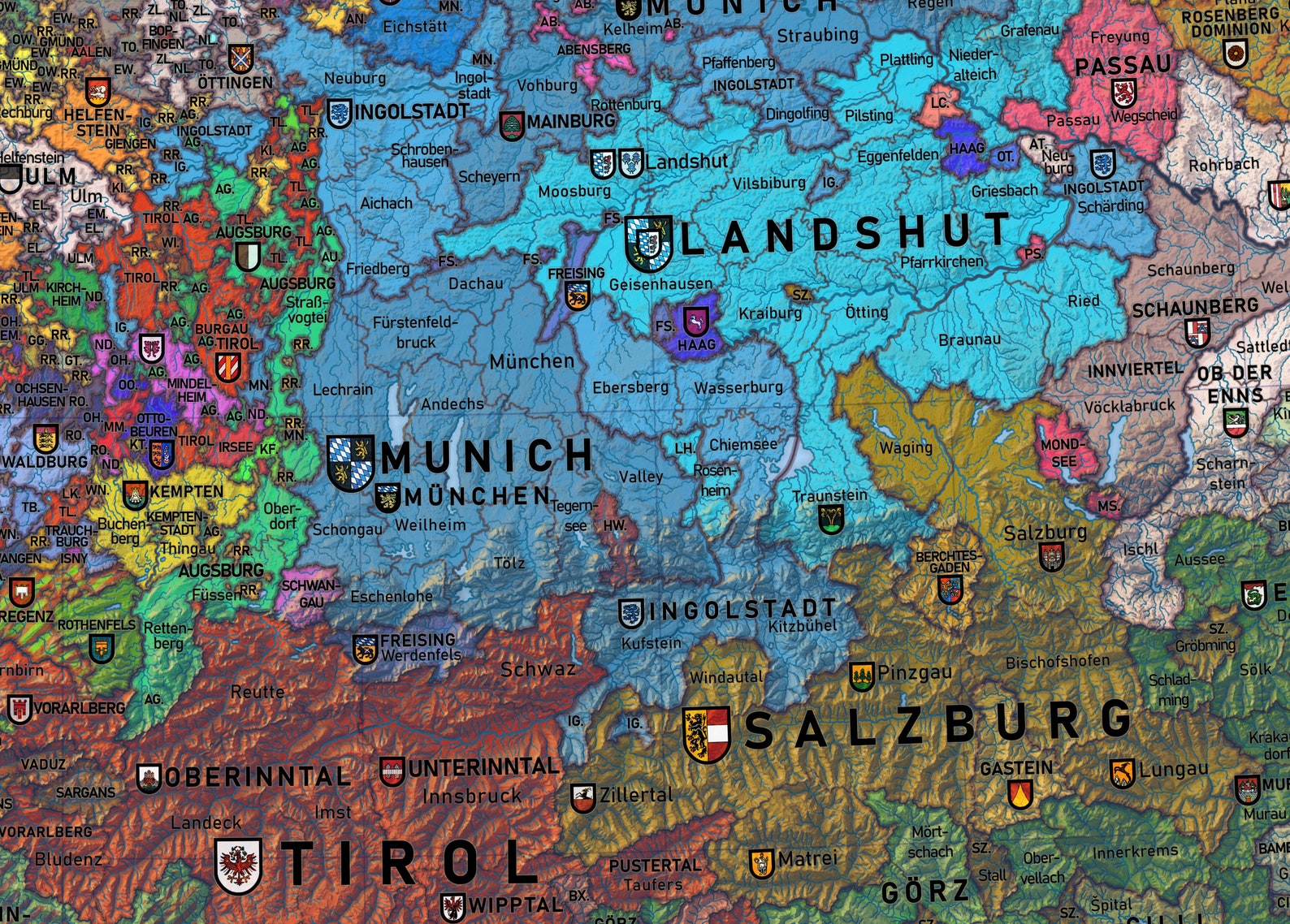 Germany History Map - Holy Roman Empire 1444 - Etsy