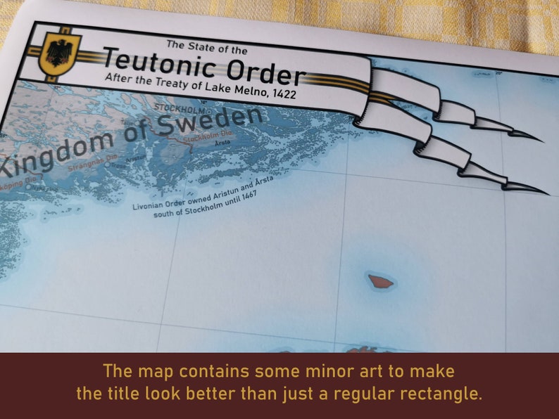 Detailed History Map of Teutonic Order 1422 - Etsy UK