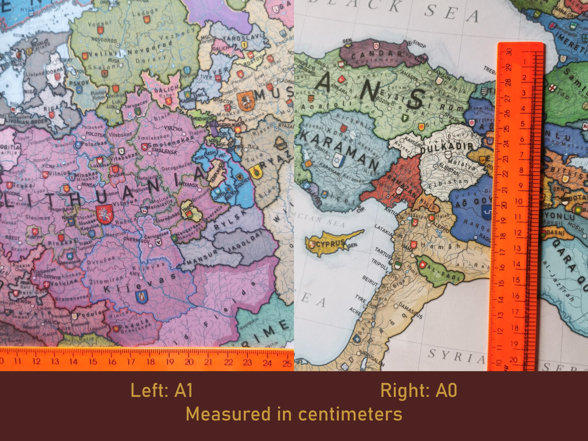 Europe 1444 History Map | Etsy