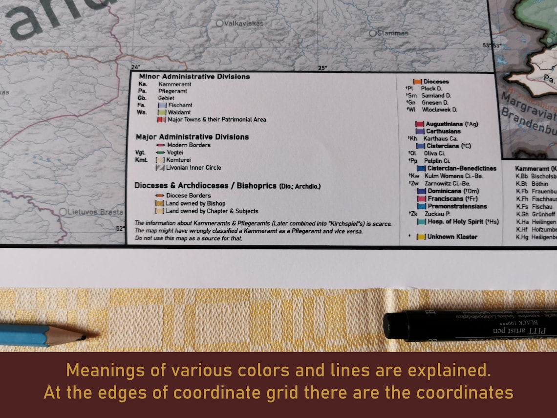 Detailed History Map of Teutonic Order 1422 | Etsy