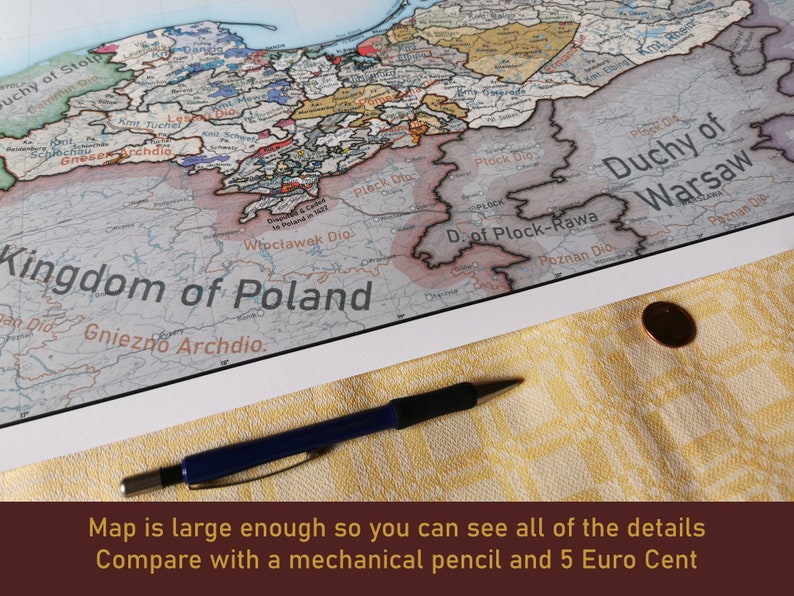 Detailed History Map of Teutonic Order 1422 | Etsy