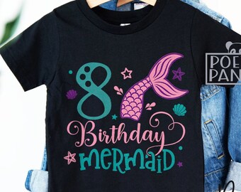8th Birthday Mermaid SVG, Mermaid Tail SVG, Mermaid Birthday SVG ...