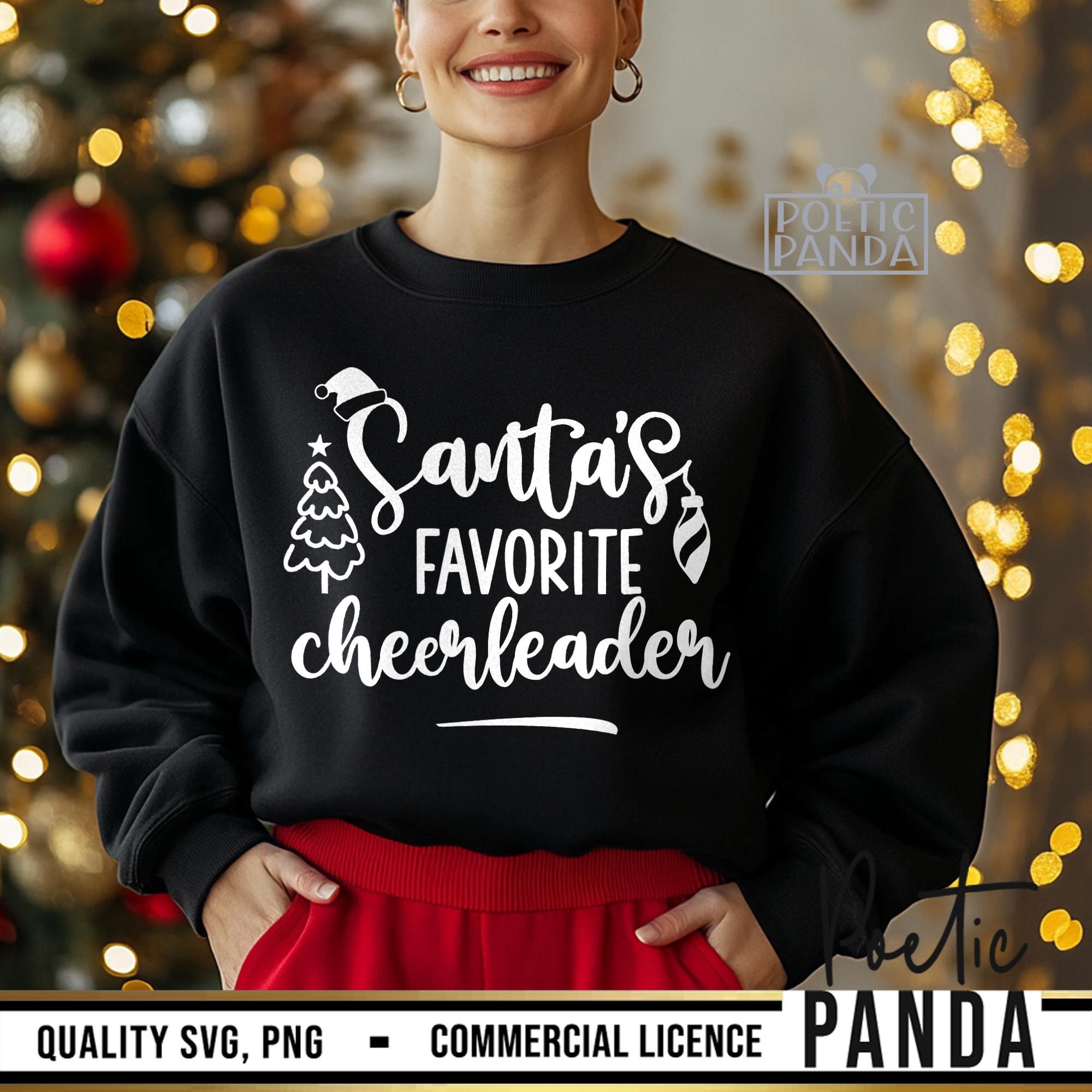 Santa's Favorite Cheerleader SVG PNG, Cheerleader Christmas Shirt Svg ...