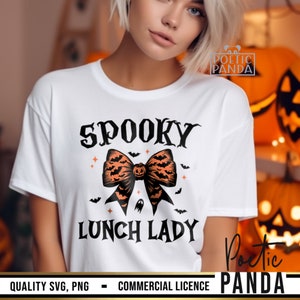 Spooky Lunch Lady SVG PNG, Lunch Lady Halloween Shirt Png Sublimation ...