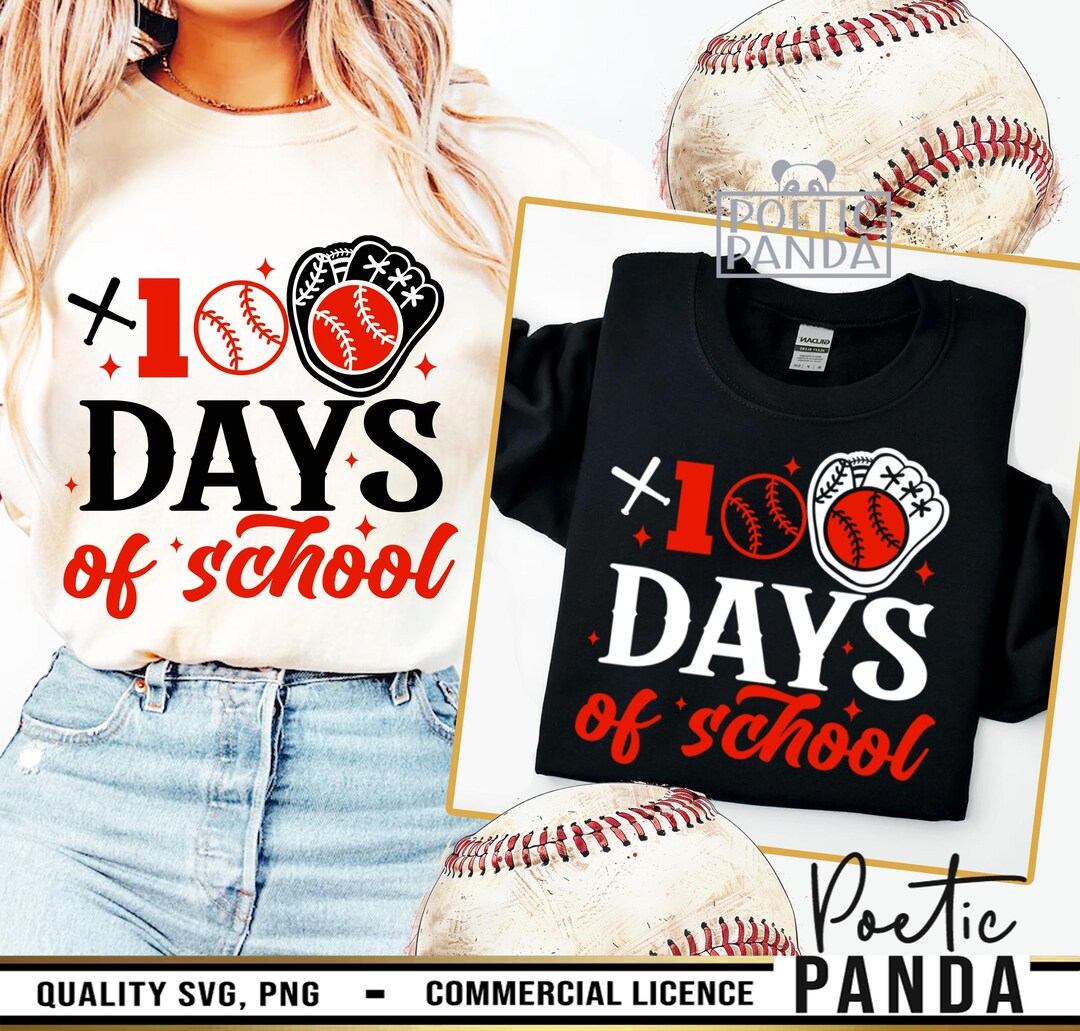 100 Days of School Baseball SVG PNG, 100 Day Svg, 100 Days of School ...