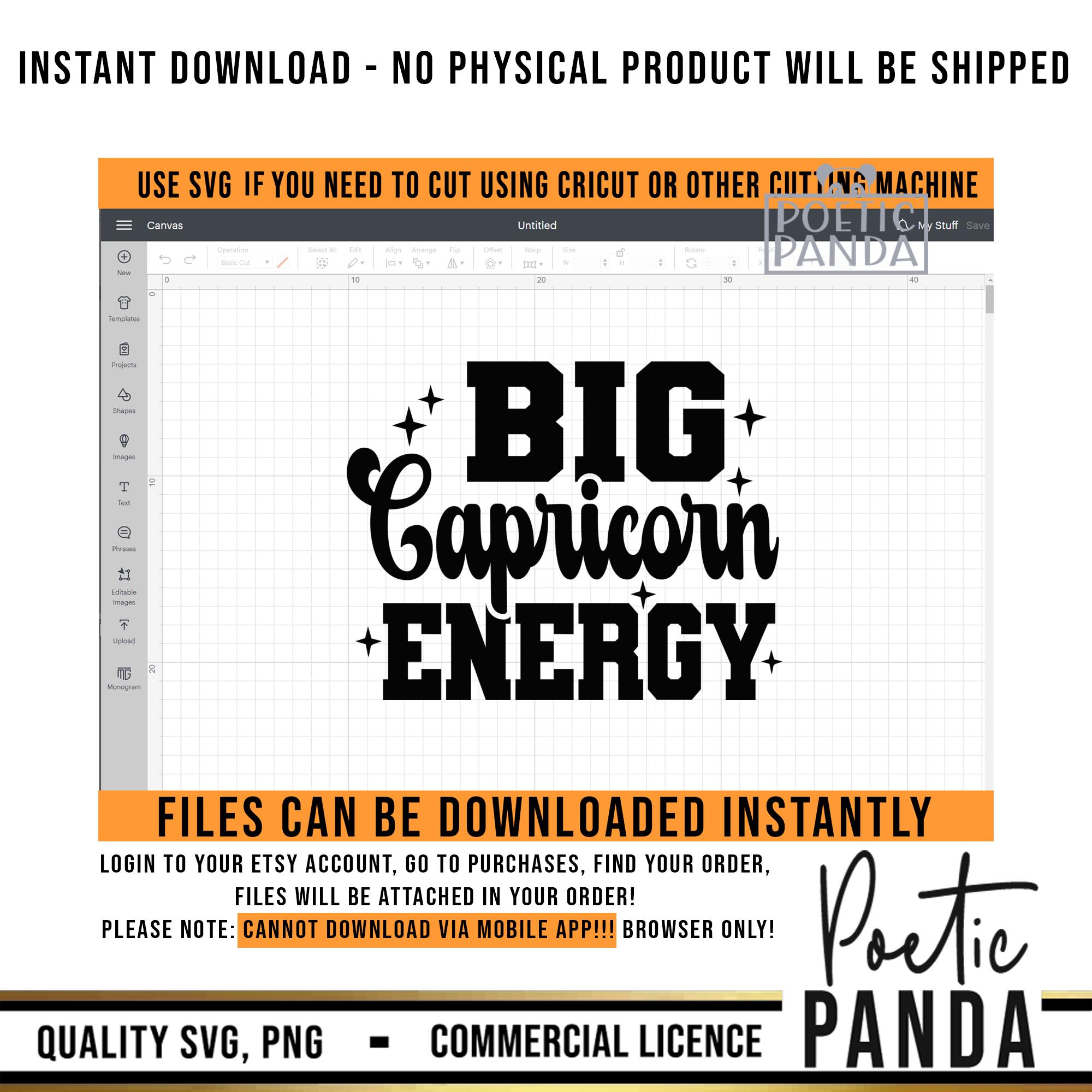 Big Capricorn Energy SVG PNG, Capricorn Zodiac Sign Svg, Capricorn ...