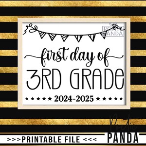 Printable First Day of 3rd Grade Sign, First Day of School Sign, 3rd ...