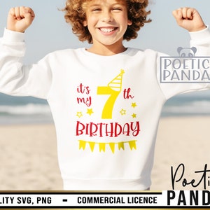 7th Birthday SVG PNG, 7th Birthday Svg, Birthday Girl Svg, Birthday Svg ...