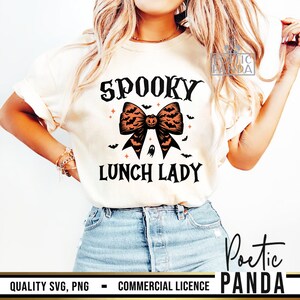 Spooky Lunch Lady SVG PNG, Lunch Lady Halloween Shirt Png Sublimation ...