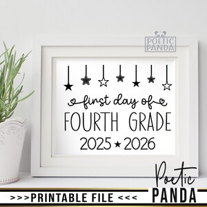 Printable 1st Day of 4th Grade Sign PNG, 1st Day of Fourth Grade ...