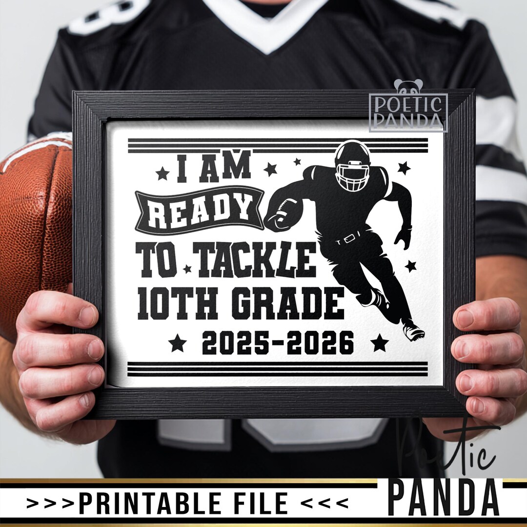 Printable 1st Day of 10th Grade Sign PNG, Ready to Tackle 10th Grade ...