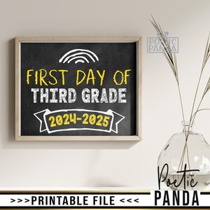 Printable First Day of 3rd Grade Sign, First Day of School Sign, 3rd ...
