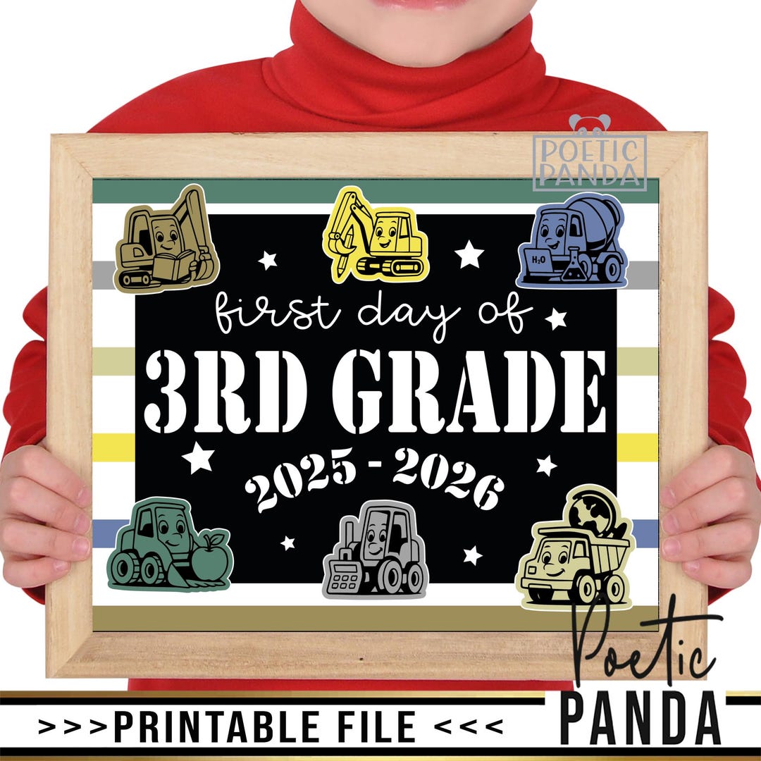Printable 1st Day of 3rd Grade Sign PNG, First Day of Third Grade Sign ...