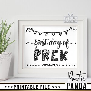 Printable First Day of Prek Sign, First Day of Preschool Sign, Pre-k ...