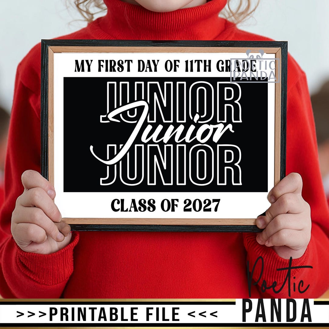 Printable Junior Sign PNG, Junior 1st Day of School Sign, First Day of ...