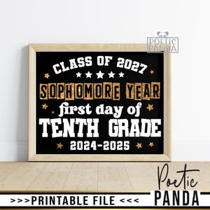 Printable First Day of Sophomore Year Sign, 10th Grade Sign, Sophomore ...