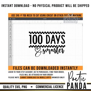 100 Days Smarter SVG PNG, 100 Days of School Svg, 100 Days Svg, 100 Days Smarter Svg, 100 Days ...