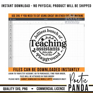 Jolliest Teaching Assistants SVG PNG, Gift to TA Svg, Techer Aide Svg ...