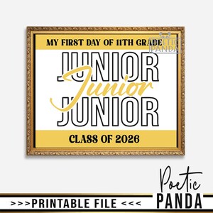Printable Junior Sign PNG JPEG, First Day of School Sign, First Day of ...
