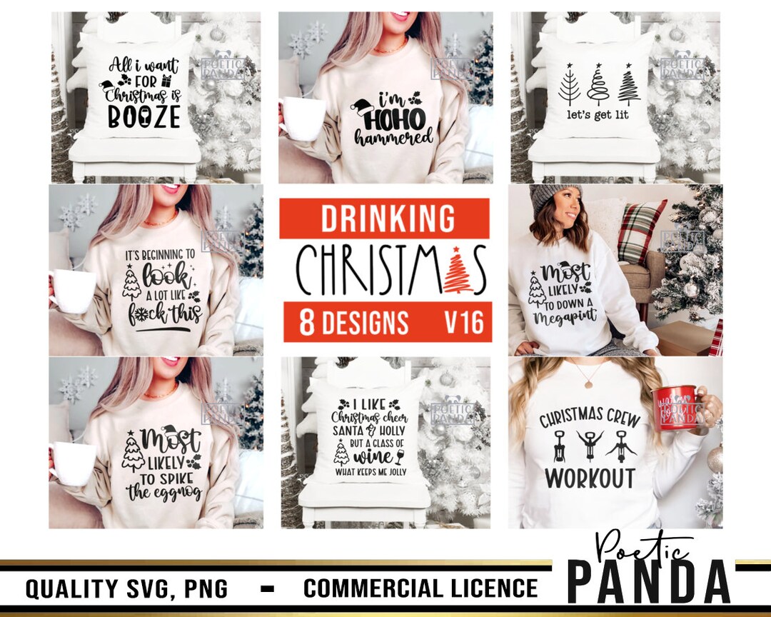 Boire Noël Bundle SVG PNG, Jolly Af Svg, Noël Svg, Svg Noël adulte ...