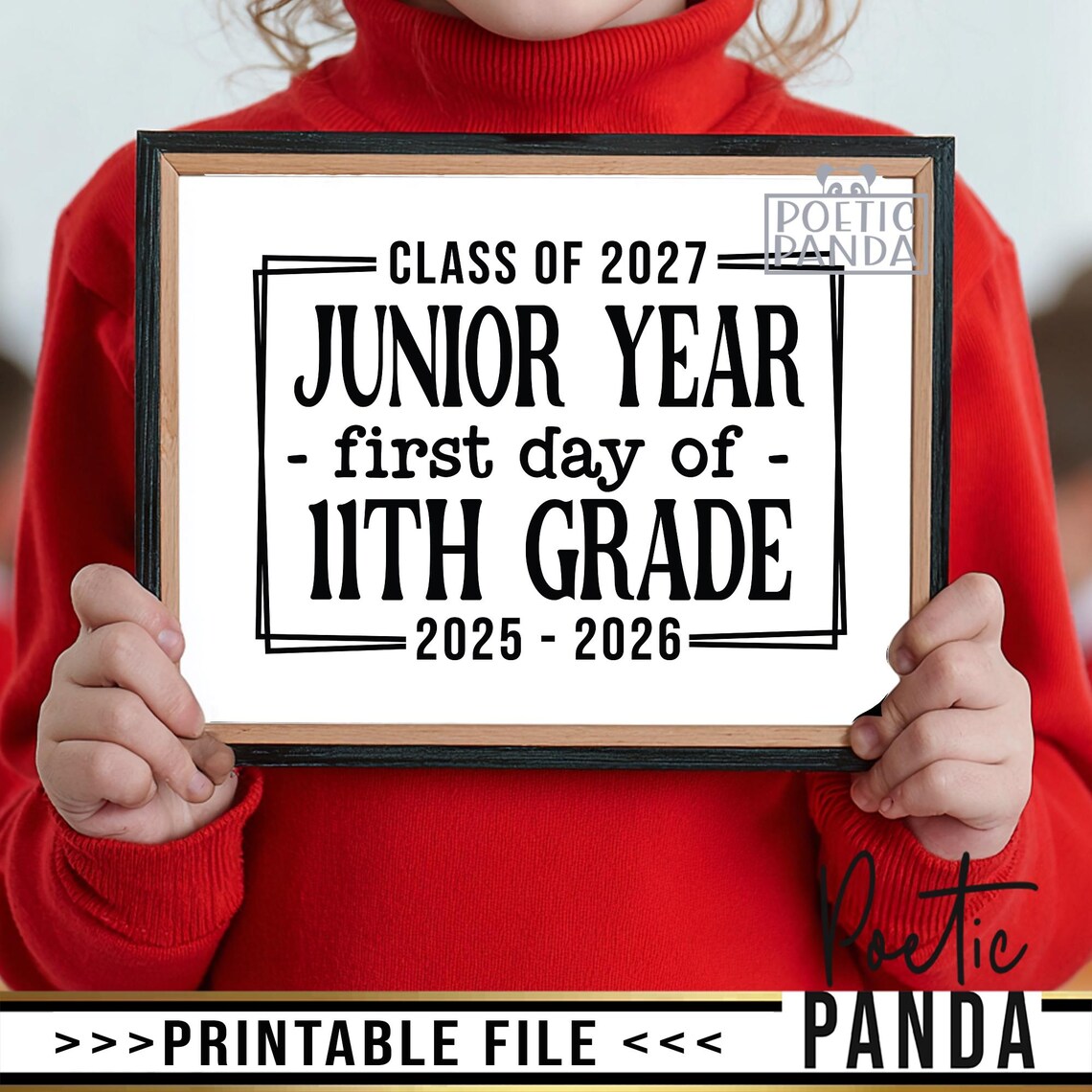 Printable Sign First Day of Junior Year PNG, 1st Day of 11th Grade ...