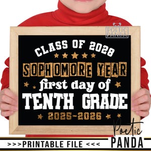 Printable First Day of Sophomore Year Sign PNG, Sophomore First Day ...