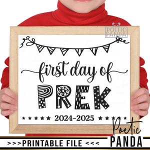 Printable First Day of Prek Sign, First Day of Preschool Sign, Pre-k ...