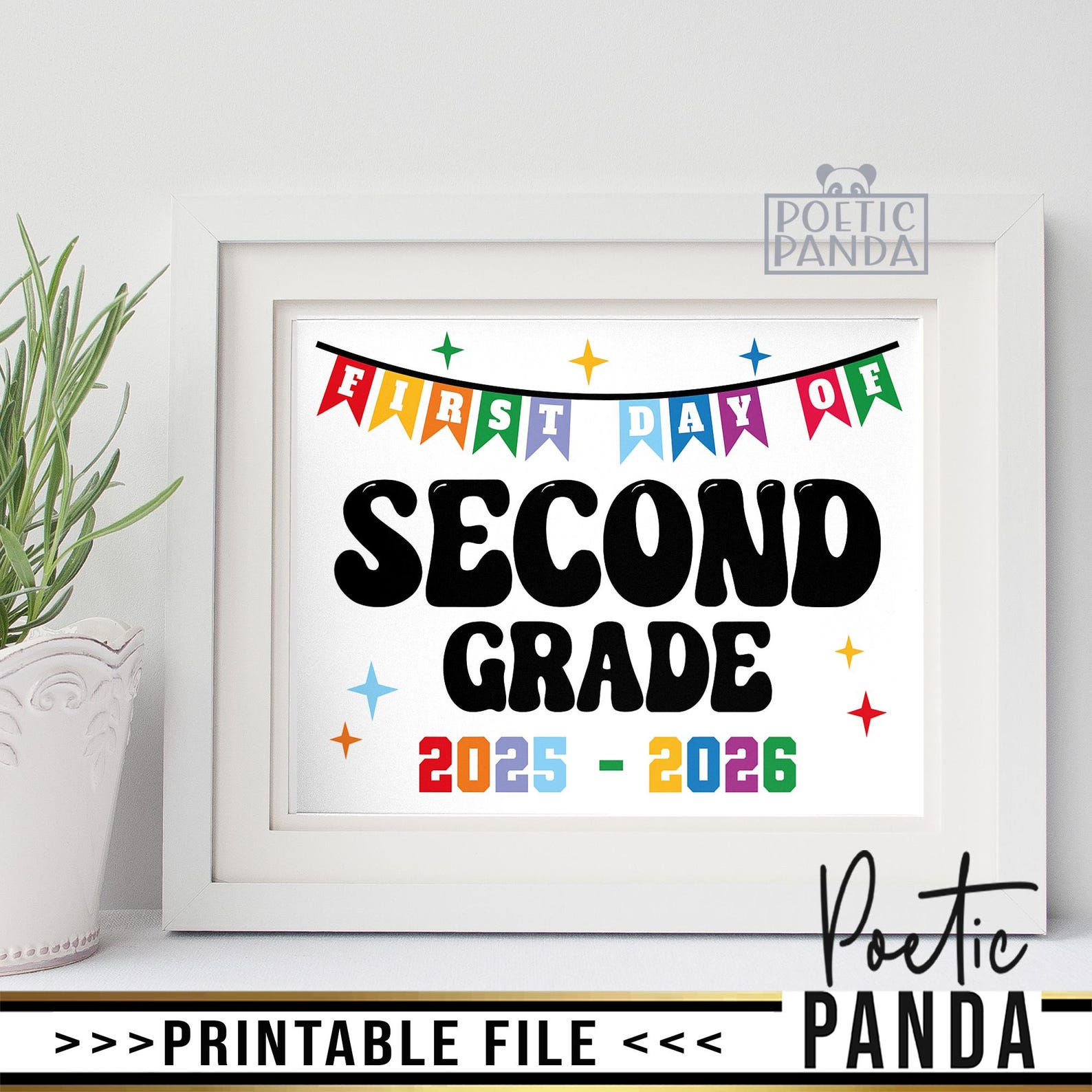 1st Day of 2nd Grade Printable Sign PNG, First Day of 2nd Grade Board ...