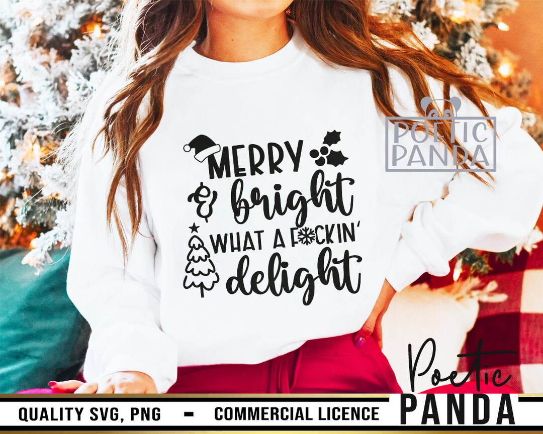 Merry and Bright Fcking Delight SVG PNG Rude Christmas Svg - Etsy