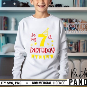 7th Birthday SVG PNG, 7th Birthday Svg, Birthday Girl Svg, Birthday Svg ...