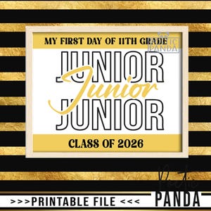 Printable Junior Sign PNG JPEG, First Day of School Sign, First Day of ...