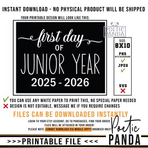 Printable First Day of Junior Year Sign PNG, 1st Day of 11th Grade ...