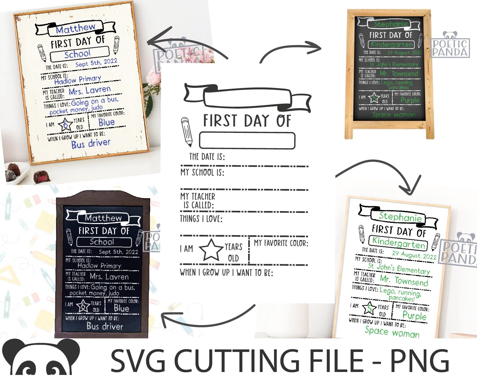 First Day of School SVG PNG Back to School Sign Svg - Etsy Australia