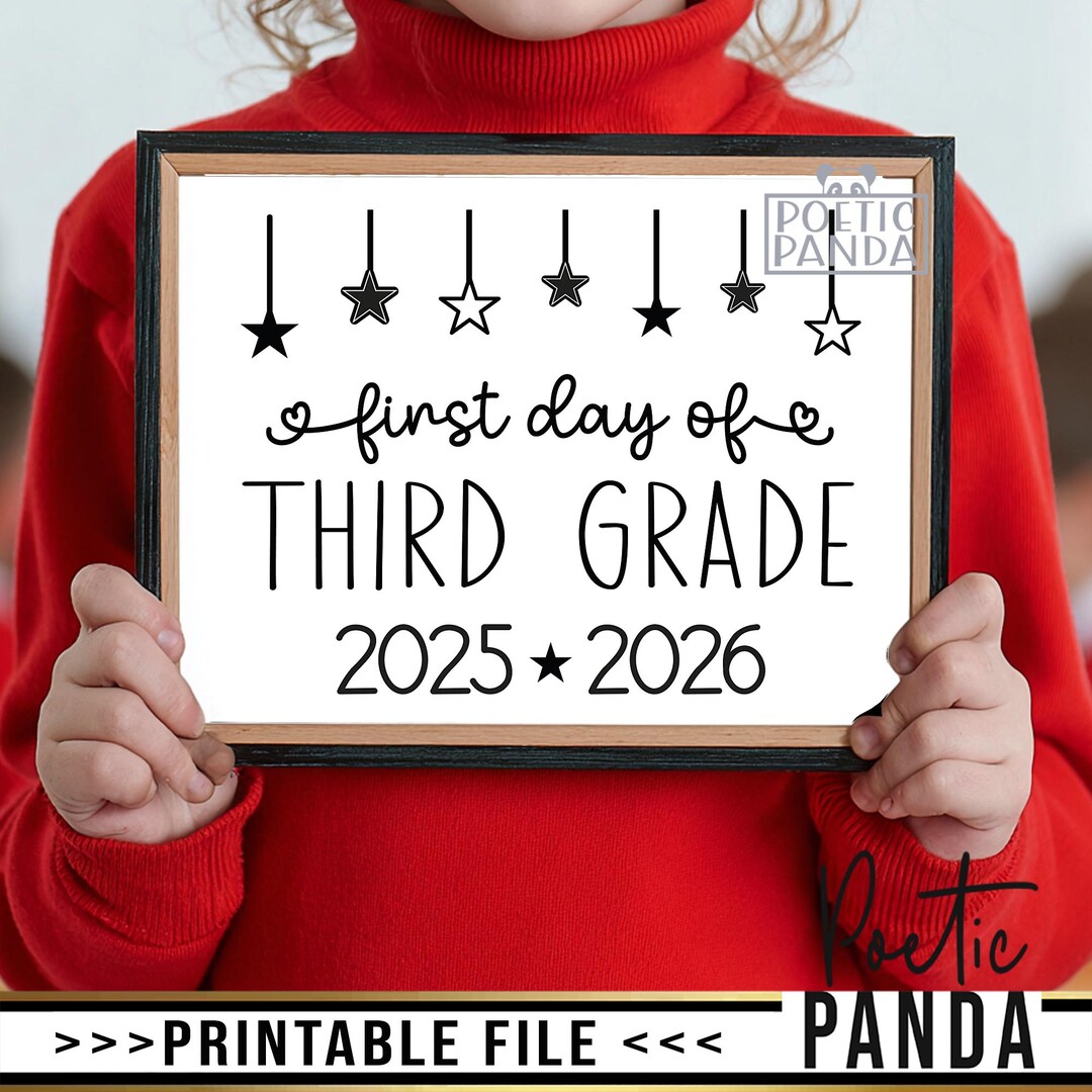 Printable 1st Day of 3rd Grade Sign PNG, First Day of Third Grade ...