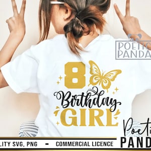 8th Birthday Svg, 8th Party Svg, Birthday Girl Svg, Birthday Shirt Svg ...